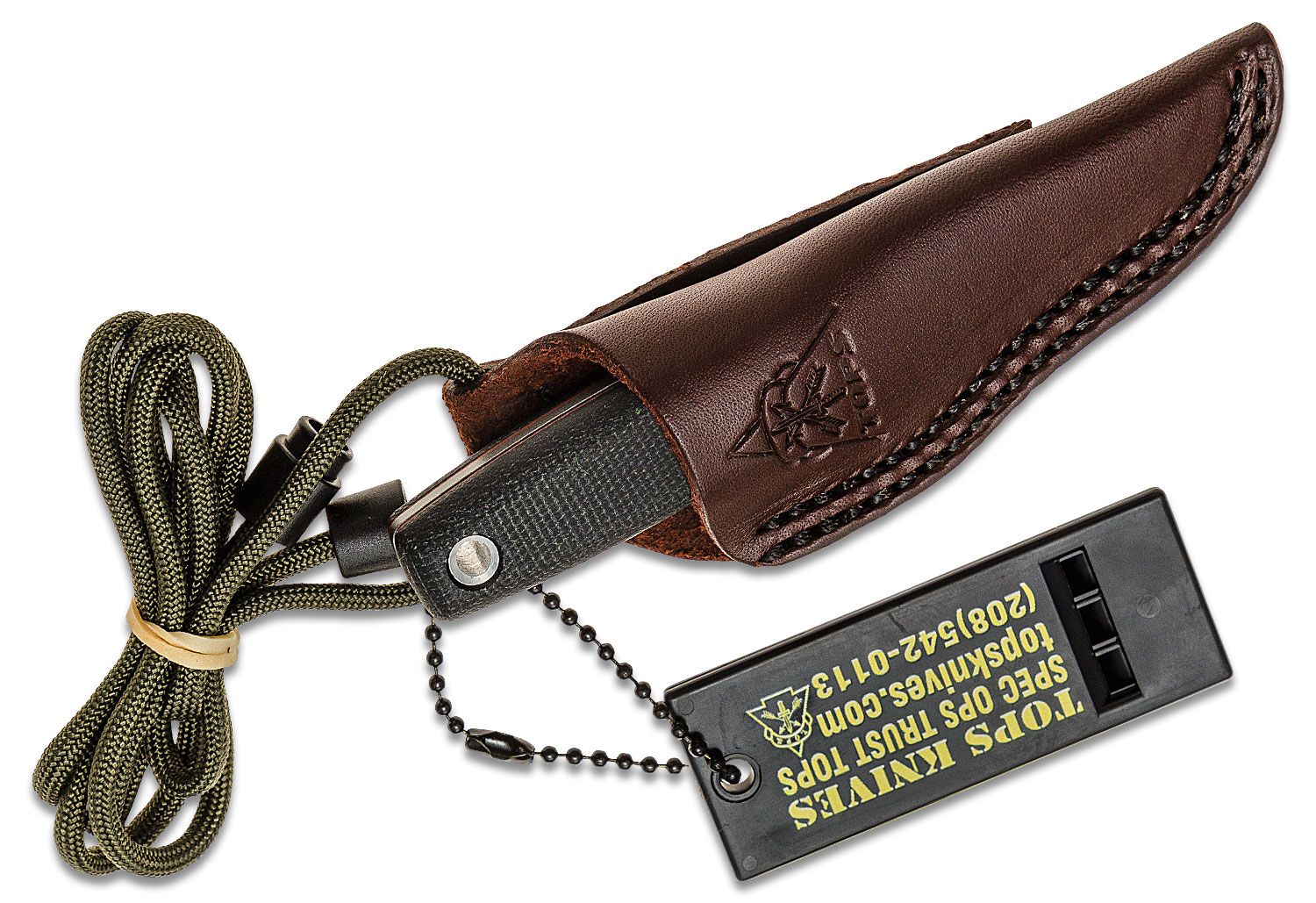 TOPS Black Micarta Mini Tanimboca Puukko - Red Hill Cutlery