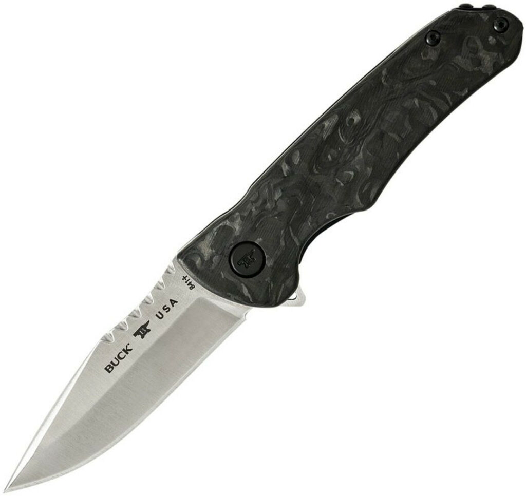 Buck Marbled Carbon Fiber Sprint Pro Flipper | Red Hill Cutlery