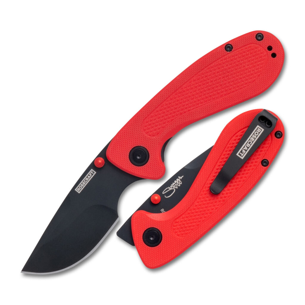 Rosecraft Blades Red G10 Pocket Monster Front Flipper - Red Hill Cutlery