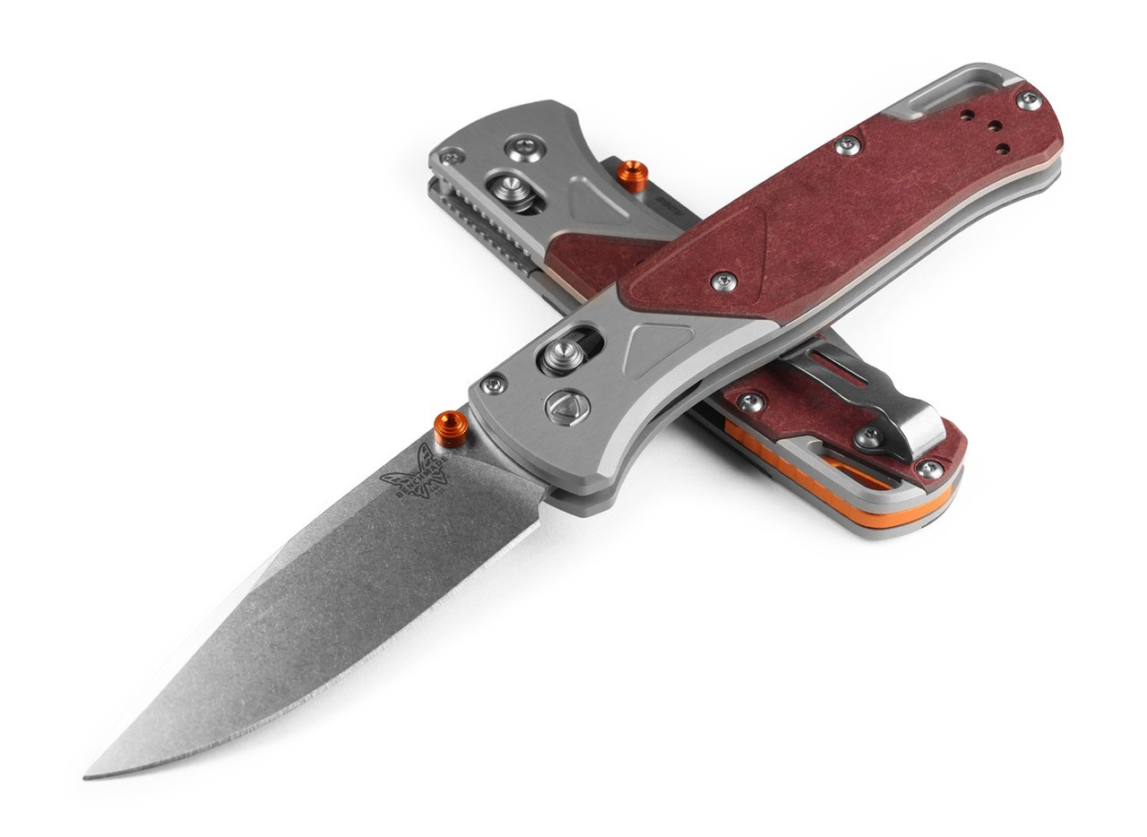 Benchmade Redstone Richlite Grey Aluminum Bugout | Red Hill Cutlery