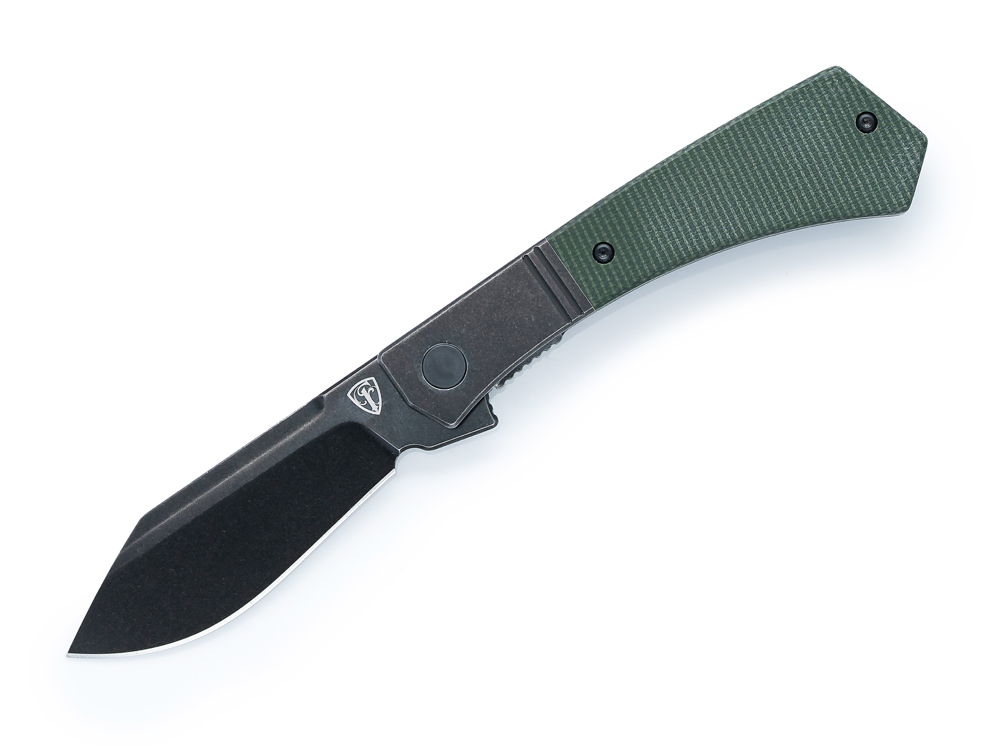 Finch Sequoia Green Micarta Stray Dog Flipper | Red Hill Cutlery