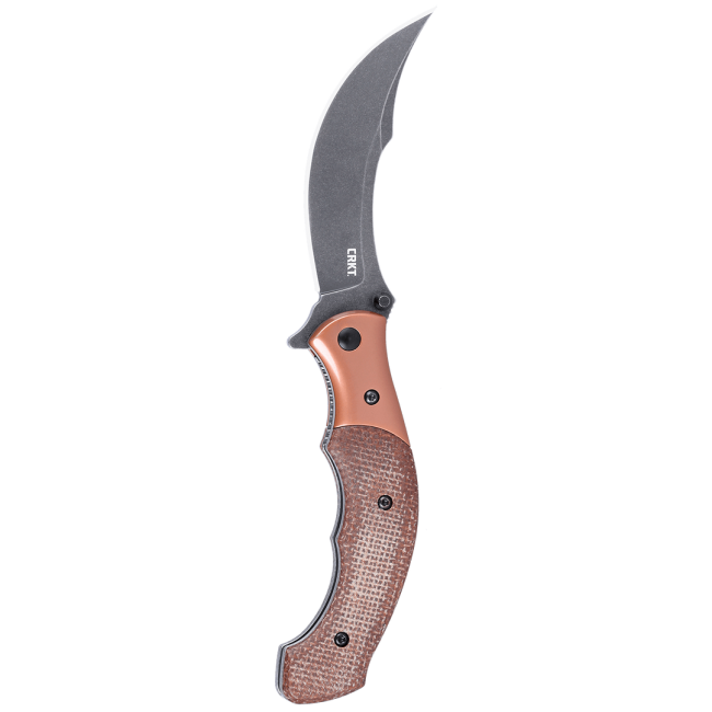 CRKT Folts Brown Micarta Compact Ritual Assisted Flipper Knife | Red ...