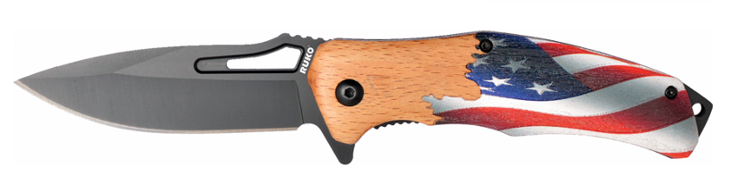 Ruko USA Flag Wood Flipper | Red Hill Cutlery