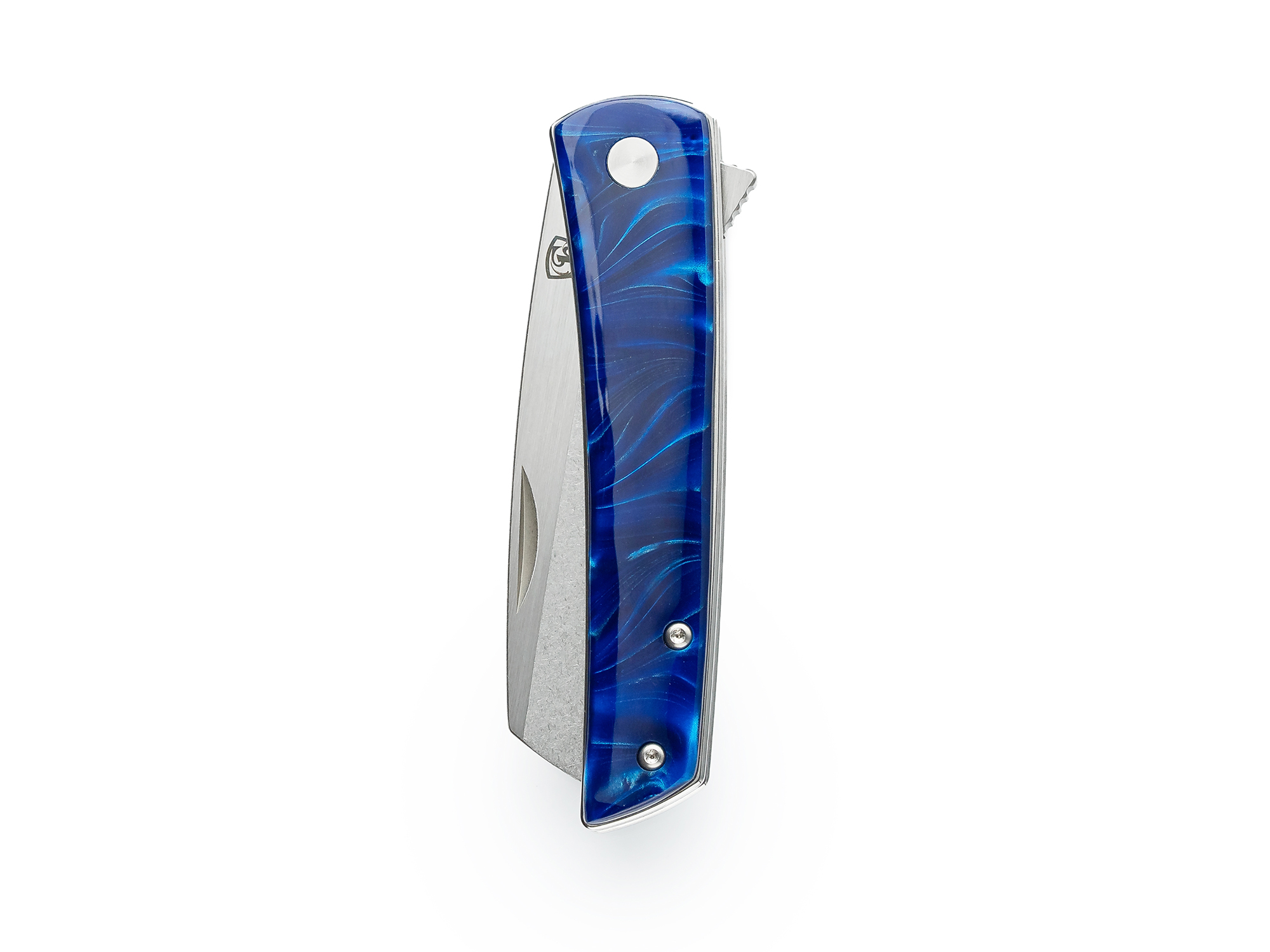 Finch Deep Blue Resin Oxbow Flipper | Red Hill Cutlery